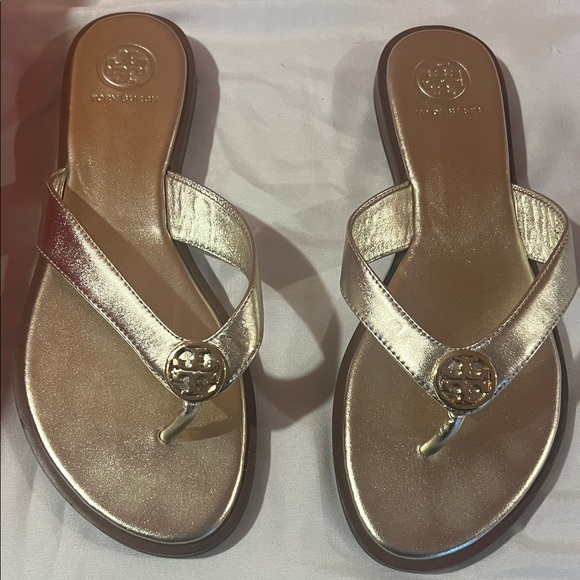 Tory Burch | Shoes | Tory Burch Metallic Gold Sandals | Poshmark